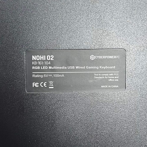 CyberPowerPC NOHI 02 KB-161-104 Black Wired RGB LED USB QWERTY Gaming ...