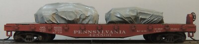 ATHEARN PENNSY 40' FLAT CAR W/MAGNETIC MACHINERY LOADS RTR ST KD'S CAR ...