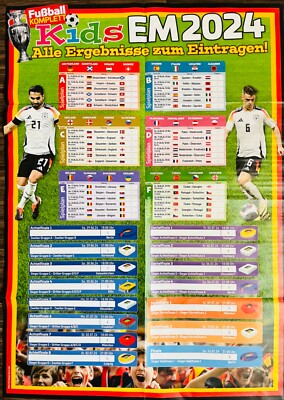 Fussball EM Planer 2024 XXL Riesen-Poster 80x58cm Spielplan ...