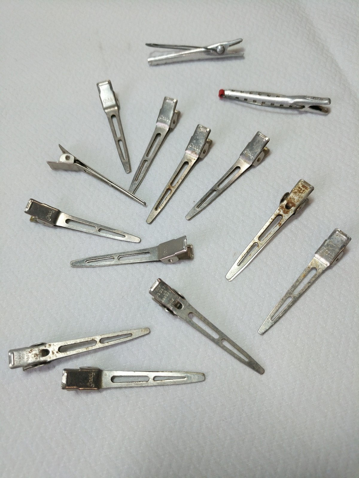 12 Pin Curl Hair Clips Vintage Goody Metal Made in England plus 2 Perm ...