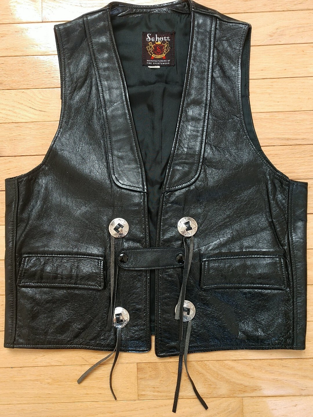 Vintage Schott Genuine Leather Vest Women's Medium We… - Gem