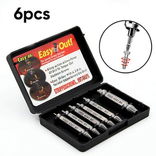 6 PCS Damaged Screw Extractor Speed Out Drill Bits Tool Set Bolt ...