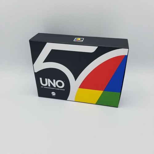 UNO 50th Anniversary Edition Card game Exclusive Gold Coin Mattel Open ...