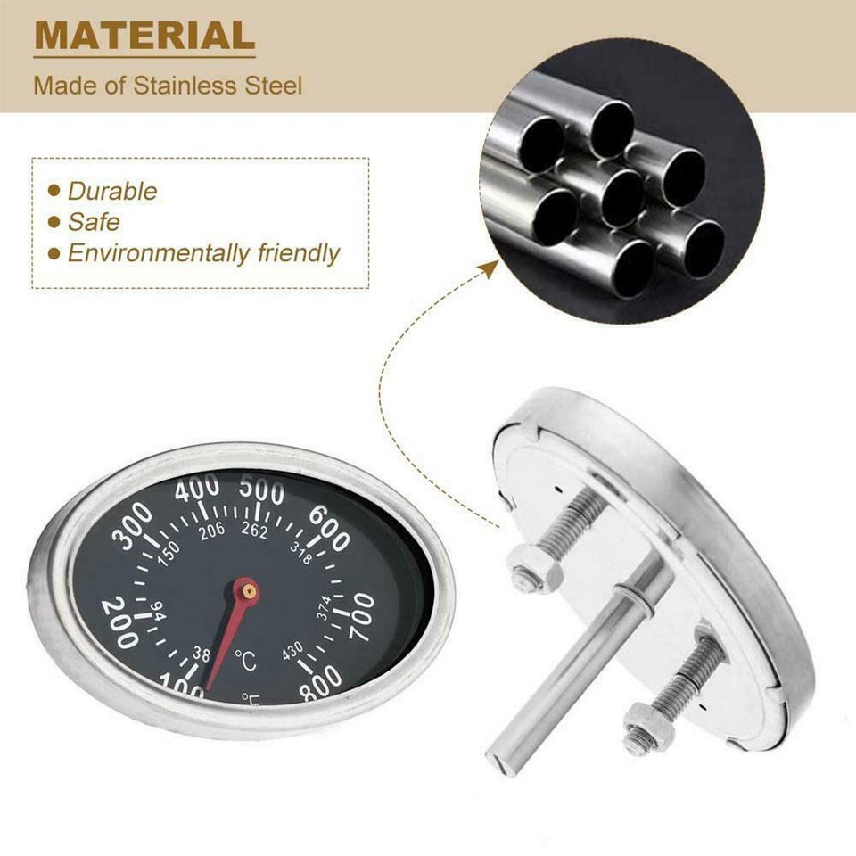 BBQ Grill Lid Thermometer Heat Indicator Replacement Master For ...