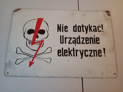 Polish Electric Warning Sign. 8"×12". DO NOT TOUCH! HIGH VOLTAGE! | eBay