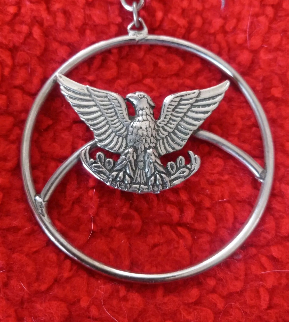 Silver Colored Metal Eagle Pendant 2.5" On Silver Col… - Gem