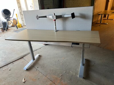 Knoll Adjustable Height Table Workbench Office Desk w/ Monitor Arms CAN ...