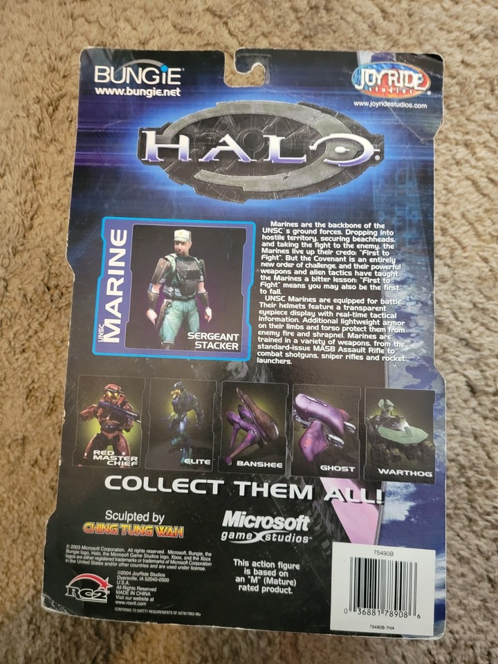 Joyride Studios Halo Series 3 UNSC Marine Sergeant Stacker Figure 2003 ...