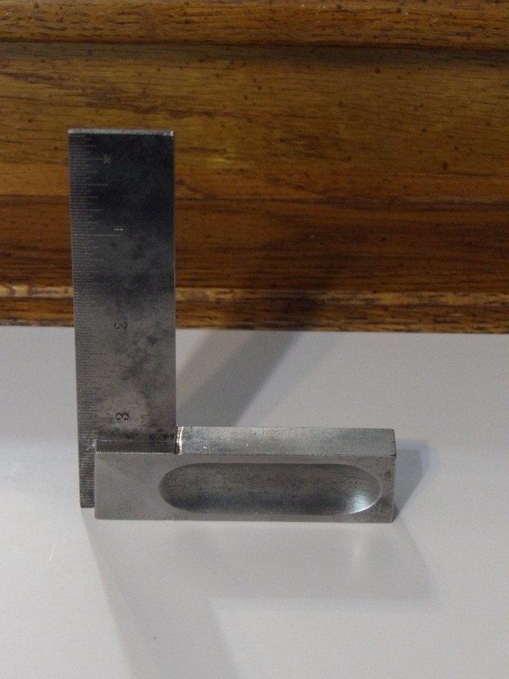 VINTAGE STARRETT No 63 - 3 inch Solid Square Ruler RARE TOOLMAKER ...