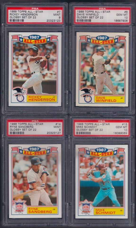 PSA 9 1986 Topps All-Star Glossy #9 Carlton Fisk Chicago White Sox 1 ...