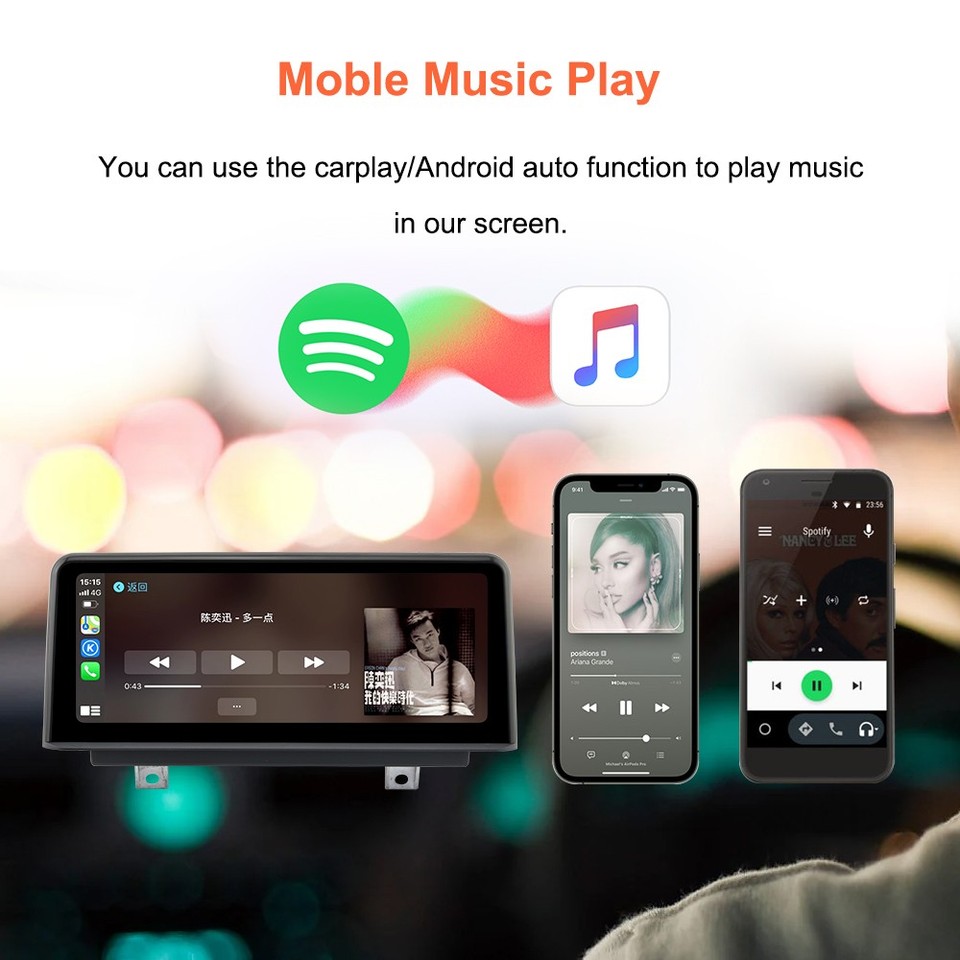 10.26" 2K Car Portable Wireless Apple CarPlay Android Auto Touch Screen ...
