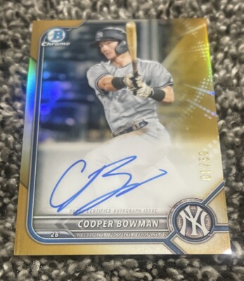 2022 Bowman Chrome 1st Gold Refractor Auto #CPA-CB Cooper Bowman 1/50 ...