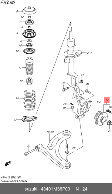 43401M68P00 Genuine Suzuki HUB WHEEL A1K310/412 43401-M68P0-0 for sale ...