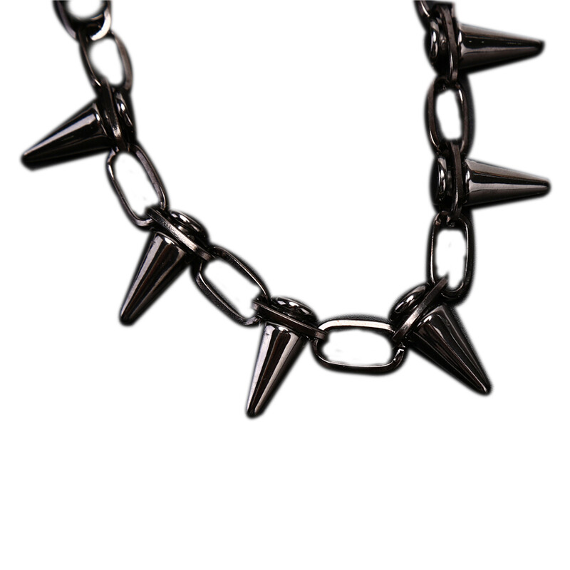 New Spike Rivet Punk Collar Necklace Goth Rock Biker Link Chain Choker ...