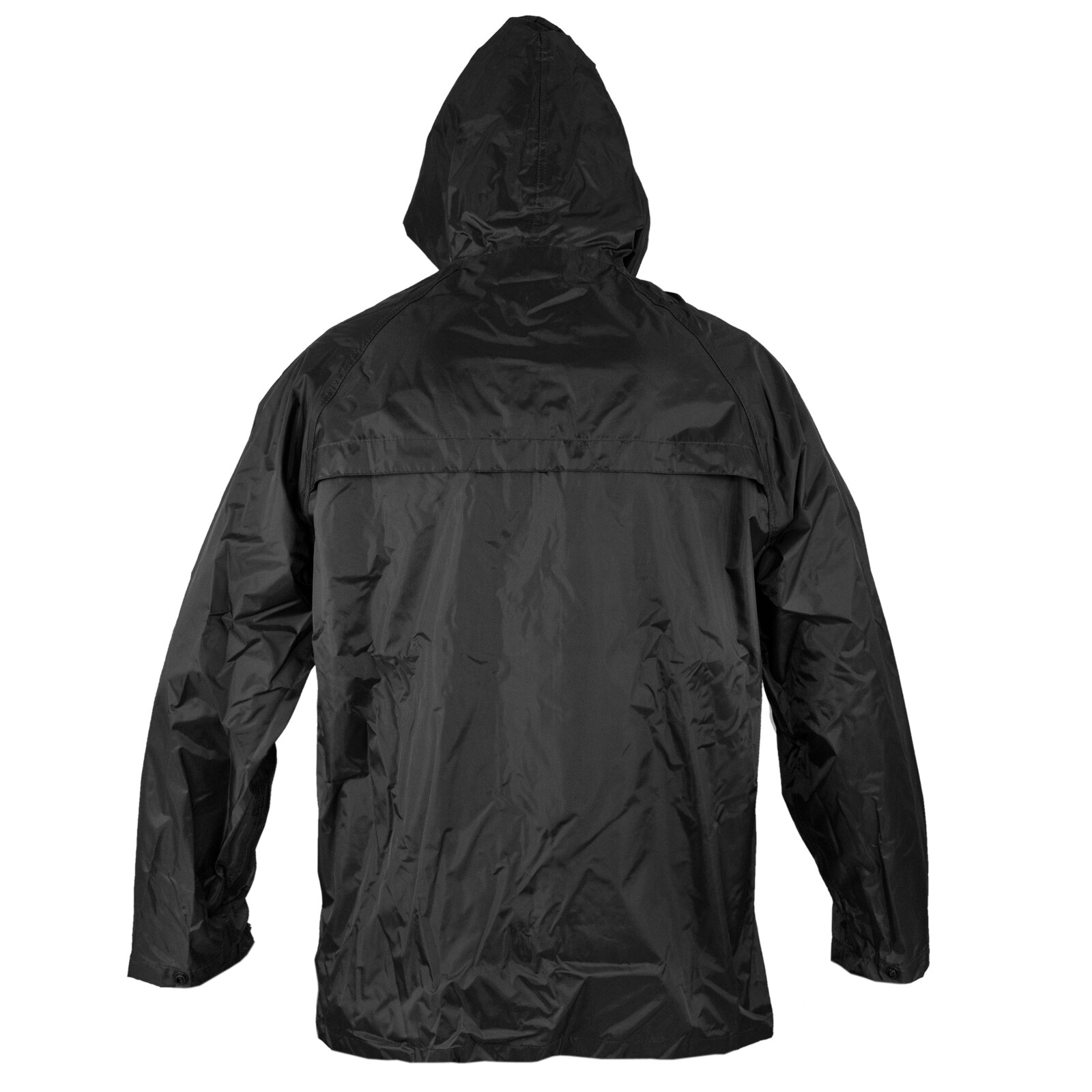 Rain Suit mens ladys Waterproof Hood 2 pc Jacket Trousers Black | eBay