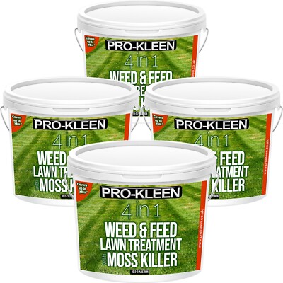 ProKleen Weed & Lawn Feed Moss Killer Treatment Grass Iron Fertiliser ...