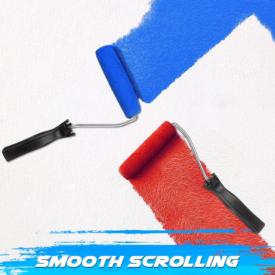 10 Pcs 4 Inch Mini Paint Roller Handle 12 Inch Frame Small Paint Roller ...