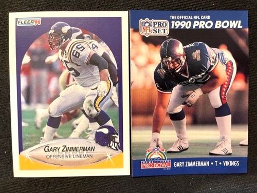 NFL - Gary Zimmerman 1990 Fleer & 1990 Pro Set Football Pro Bowl ...