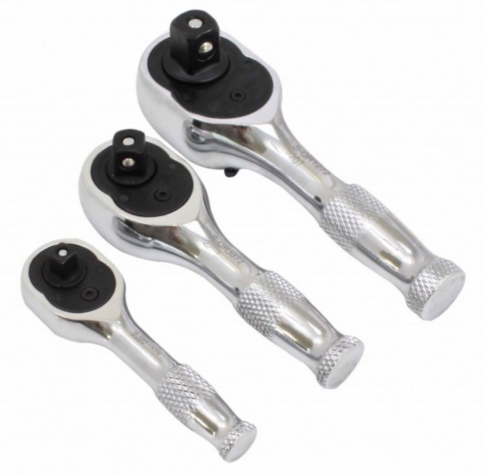 Miniratschen Satz 3-tlg. 72 Zähne 1/4 3/8 1/2 Umschaltknarre Ratschen ...