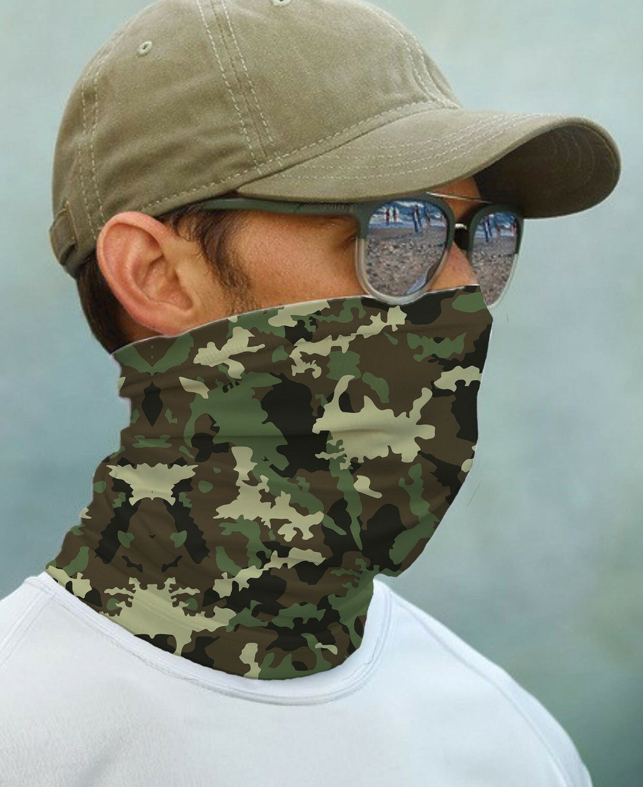 SUN GAITER Mask UPF 50+ UV Protecter Camouflage Camo Boat Fishing Face ...