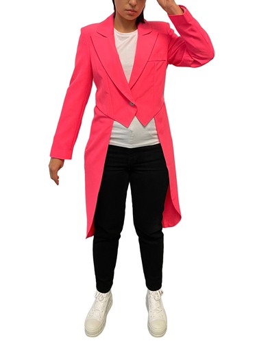 Karnevalskostüm Damen Frack Kostüm Kostüm Fasching Köln Rosa Pink Satin ...