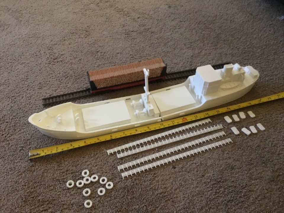 HO Scale Waterline Coastal Freighter ship model 130 feet 3d print ...