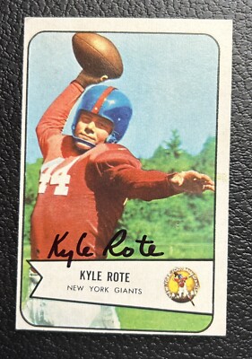 Kyle Rote Signed Autographed 1954 BOWMAN Card # 7 New York Giants | eBay