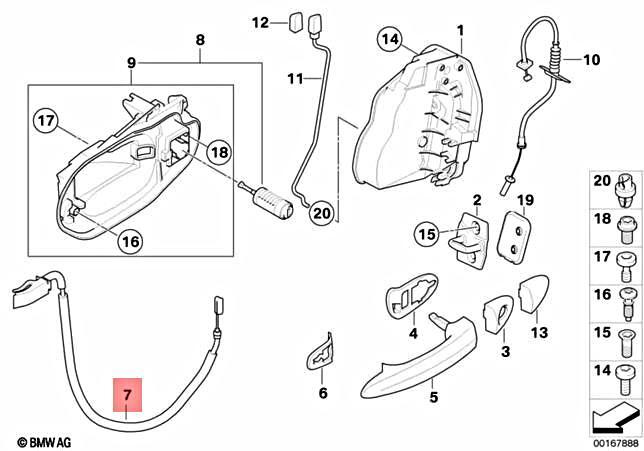 Genuine BMW OEM 51203330985 Bowden Cable Door Opener Front for sale ...