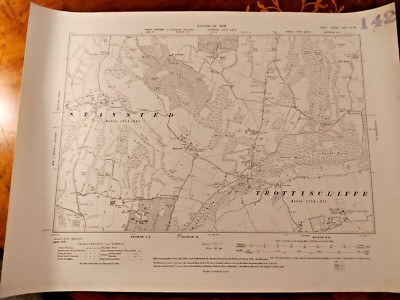 Original 1909 OS Sheet Map Stansted Trottiscliffe Culverstone Gn ...