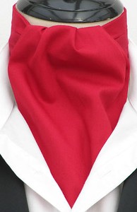 Plain Red Cravat 100% Cotton Ascot Cravat & Handkerchief-More Colours ...