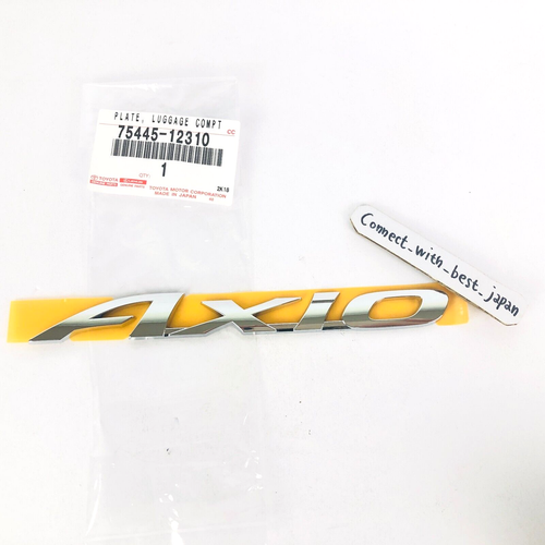 TOYOTA GENUINE corolla AXIO emblem PLATE Parts LUGGAGE COMPT 75445 ...