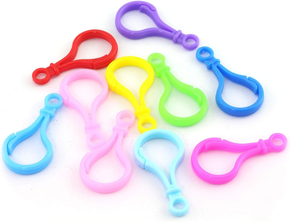 100PCS Plastic Lobster Clasps Trigger Clip Snap Hooks Key Chain Clasp ...