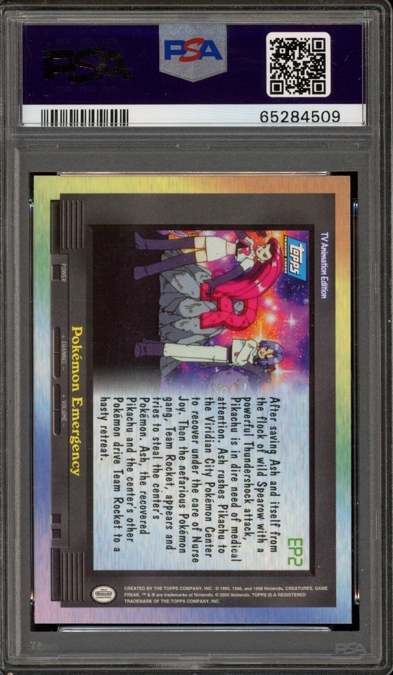 Pokemon Topps Emergency Animation Series 2 EPS. Card Foil #EP2 PSA 10 ...