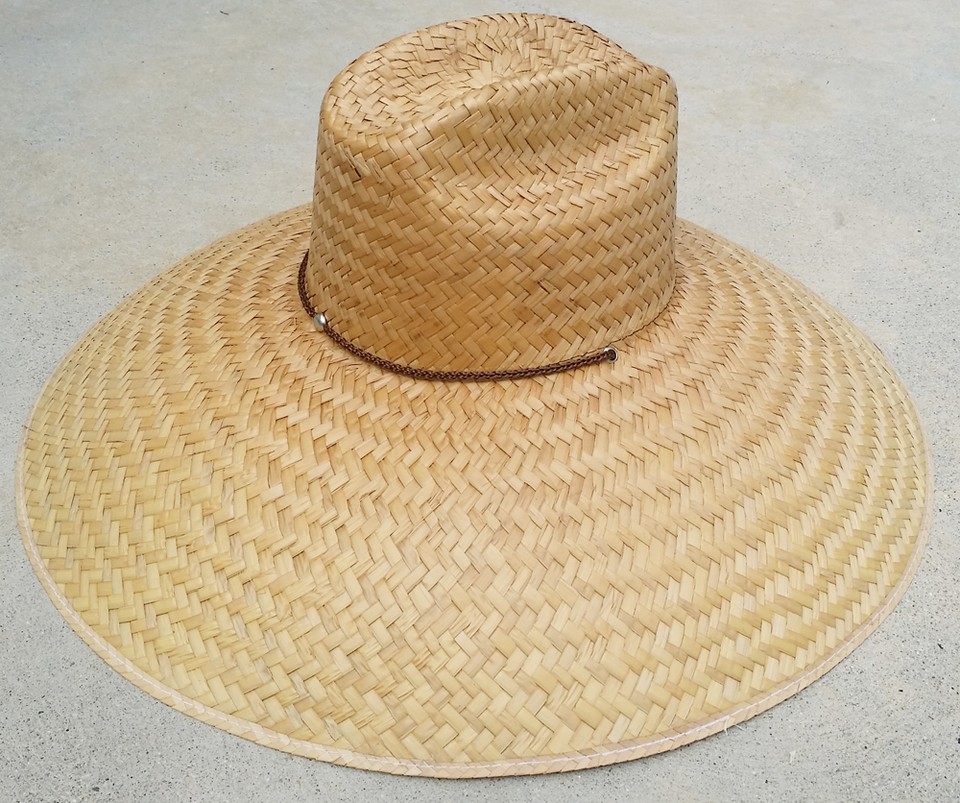 BIG SIZE STRAW HAT WITH CHIN STRING FOR *FARMING FISHING BEACH* WIDE ...