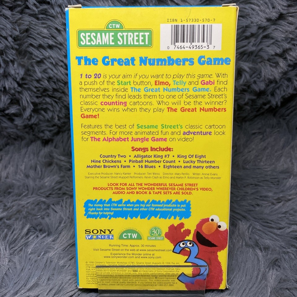 Sesame Street - The Great Numbers Game VHS 1998 Classic Cartoon Movie ...
