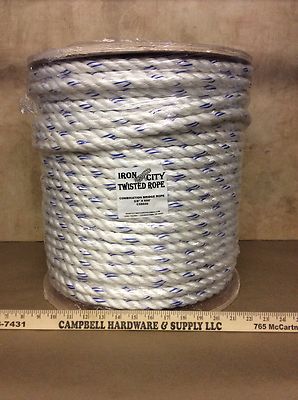 Rope 5/8" x 600' Polydac Poly Dacron Combo Rope MTC Dock Line & Anchor ...