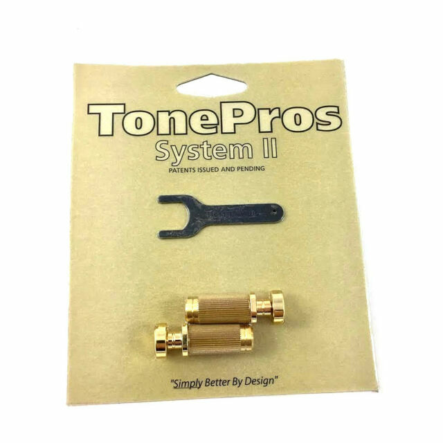 TonePros Sns1 Gold Locking SAE Stop Tailpiece Studs USA Gibson Tp-0456 ...