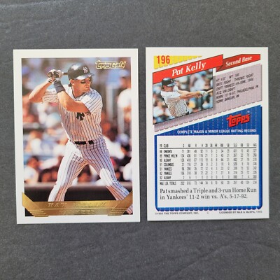 1993 Topps GOLD Parallel Baseball Card #196 PAT KELLY New York Yankees ...