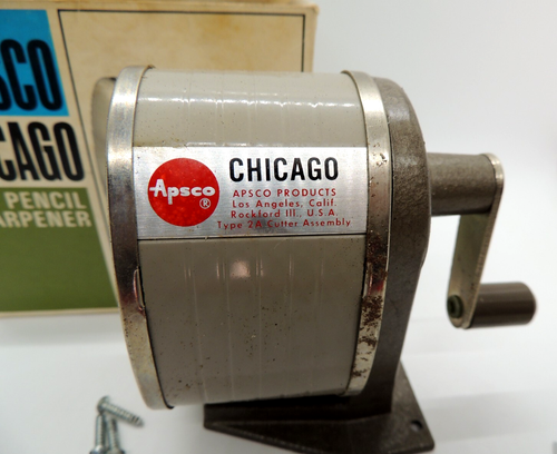 Vintage Apsco Chicago Pencil Sharpener Type 2A Cutter Assembly Wall Desk Mount | eBay