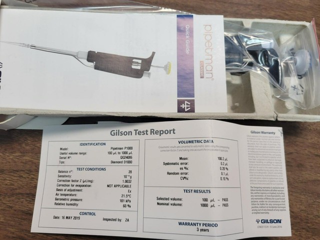 Gilson Pipetman P1000 Single Channel Pipette 1000ul for sale online | eBay