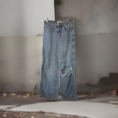 BDG UO Puddle Jeans Womens W25 Blue Wide Leg Denim Skater Jeans PRE ...
