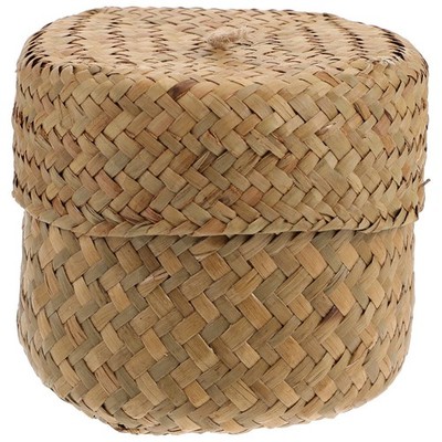 Cute Storage Basket Small Woven Lidded Baskets Mini Coveredwoven | eBay ...