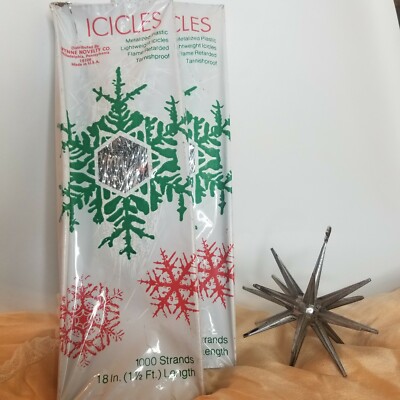 Lot 2 Wynne Novelty Vintage Christmas Icicles Tinsel 1000 Strands Non ...