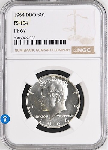 1964 DDO FS-104 Kennedy Half NGC FS-104 PF 67 * Rare Double Die Obv ...