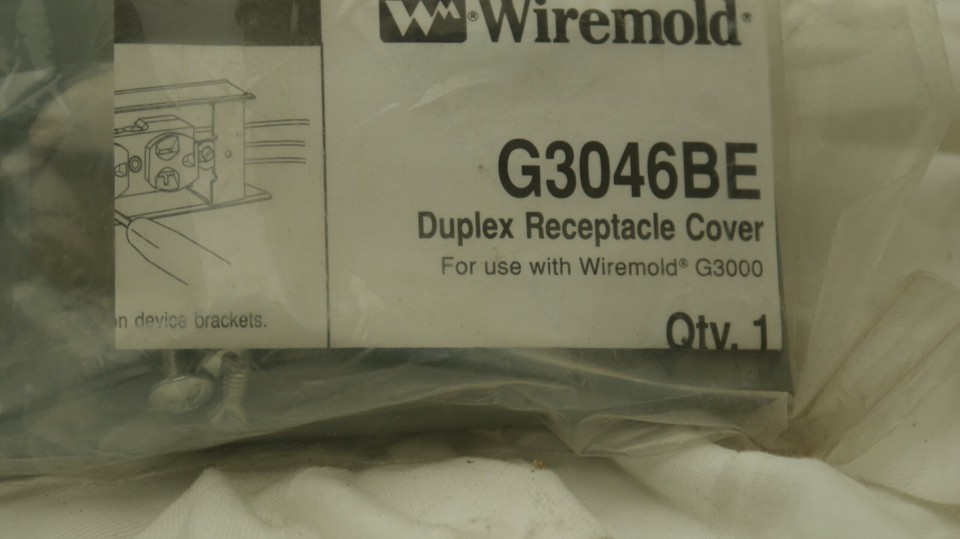 WIREMOLD G3046BE 3000 SERIES RACE WAY DUPLEX RECEPTACLE COVER WALL ...