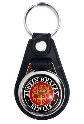AUSTIN HEALEY SPRITE FAUX LEATHER KEY RING / KEY FOB.BRITISH SPORTS ...