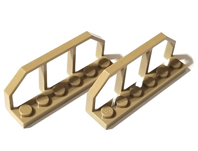 LEGO 2X 1x6 Plate with Railing Train Wagon Dark Tran Part 6583 / 58494 ...