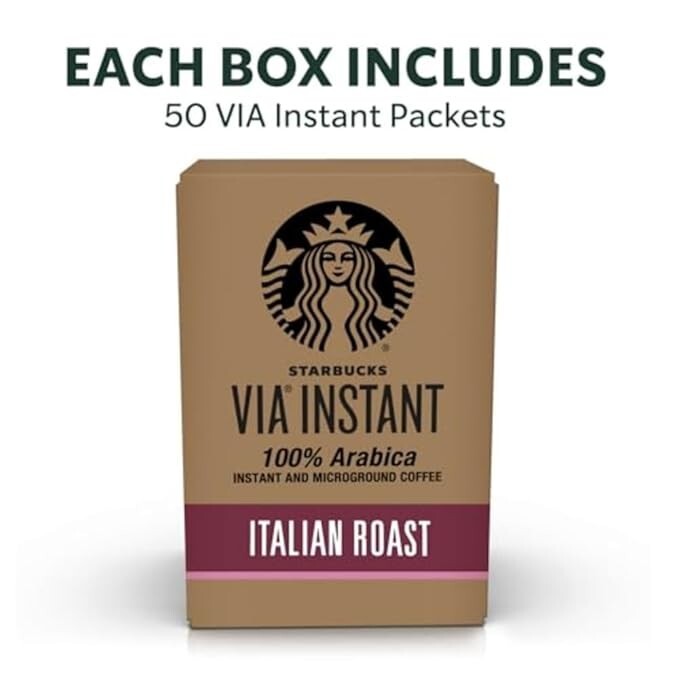 Starbucks VIA Instant Coffee, Dark Roast Coffee, Italian Roast, Box of ...