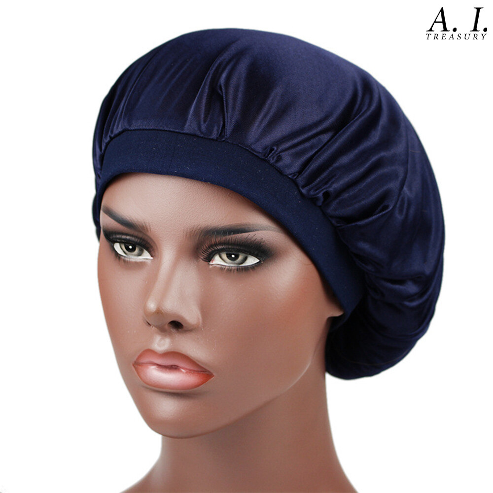 BONNET CAP Long Hair Care Hat Woman Silk Satin Protection Night Head ...