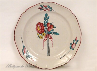 Plate Earthenware Saint-Clement Bouquet Flowers 18e | eBay